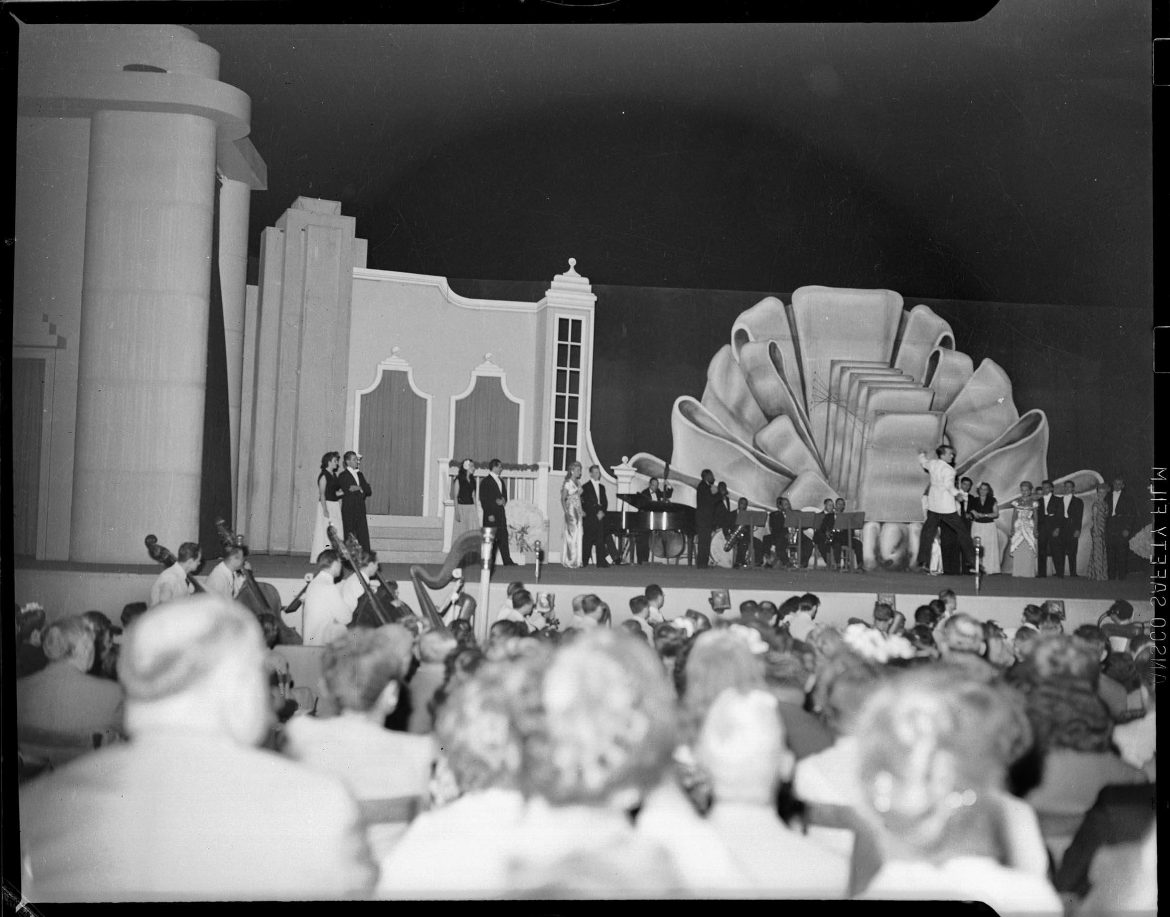 Stage Performance Orchestra In Pit And On Stage Elaborate Bow Stage 